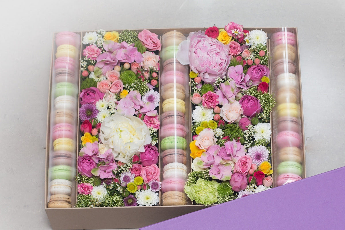 Colorful Macron Box 27 – Galiano Flowers & Gifts